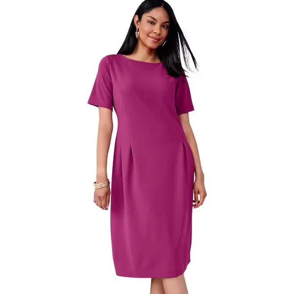 JESSICA LONDON Crepe Fit And Flare Dress - Raspberry