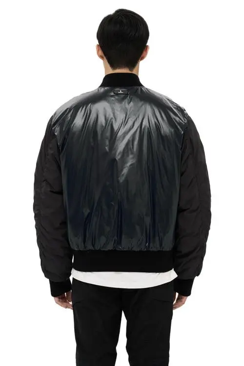 ALPHA STYLE Hamden Reversible Down Varsity Jacket - Black