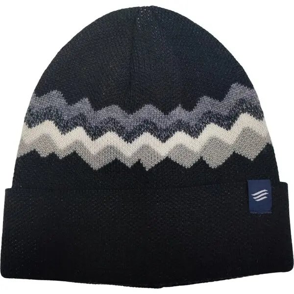United By Blue Merino Wool Mountain Scape Knit Beanie - Black
