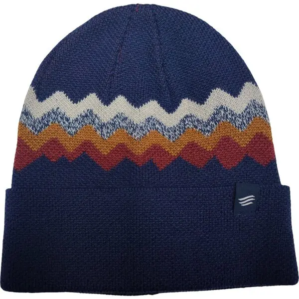 United By Blue Merino Wool Mountain Scape Knit Beanie - Midnight Navy