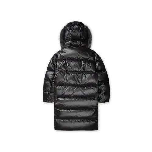 ALPHA STYLE Audet Long Hooded Down Parka - Black