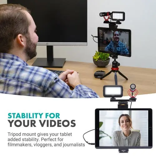 MOVO Tablet Vlogging Kit For Ipad With Mic, Light