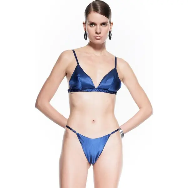 MERS SILK Silky Bra - Blue