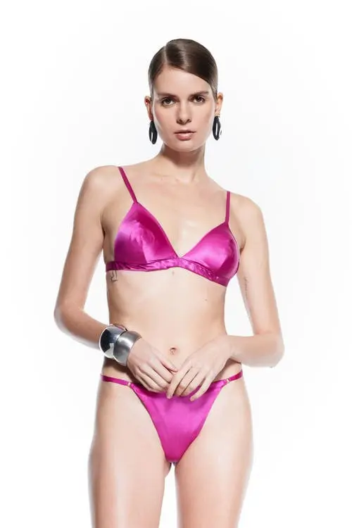 MERS SILK Silky Bra - Pink