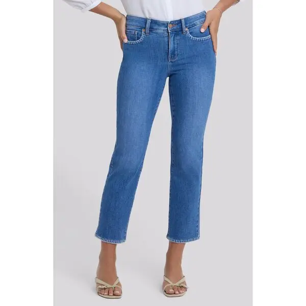 NYDJ Marilyn Ankle Jeans With Blanket Stitch Detail - Blue Paradise