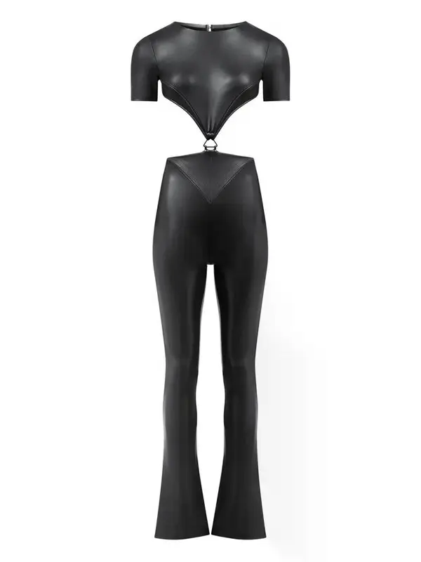 Manière De Voir Cut-out Jumpsuit With Hardware Detail - Black