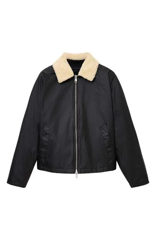 ALLSAINTS Boston Faux Shearling Collar Jacket - Black