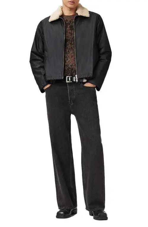 ALLSAINTS Boston Faux Shearling Collar Jacket - Black