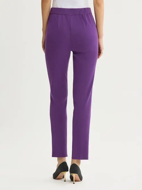 Misook Mylana Knit Slim Leg Pants - Fresh Purple