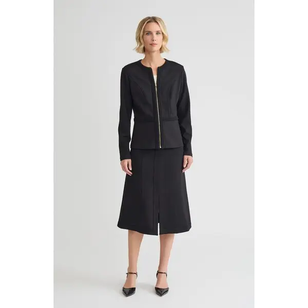 Misook Luxestretch Ponte Zip-up Jacket