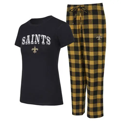 CONCEPTS SPORT Avondale T-shirt & Flannel Pants Pj Set - Black