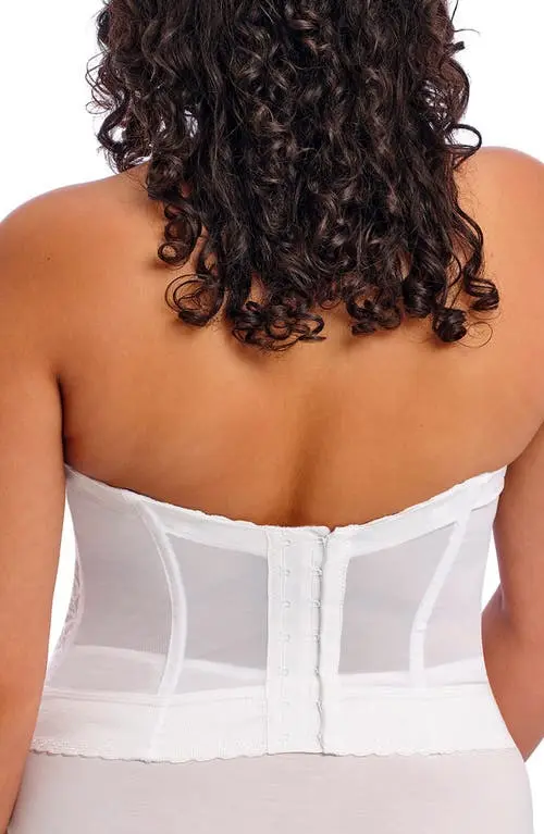GODDESS Long Line Lace Underwire Bustier - White