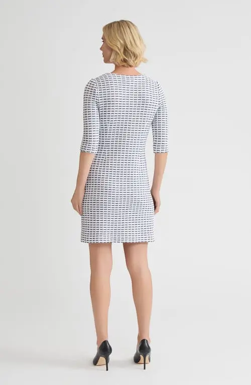 Misook Tweed Knit Sheath Dress - Black/white