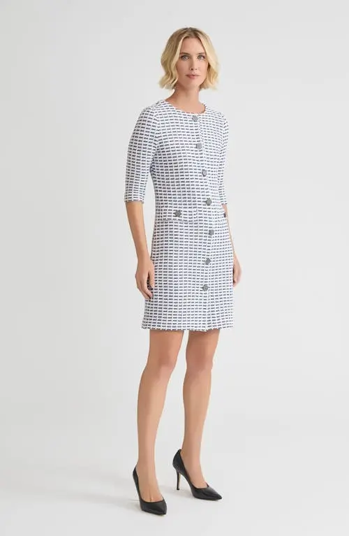 Misook Tweed Knit Sheath Dress - Black/white