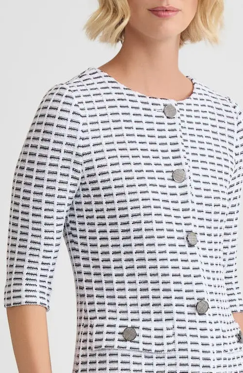 Misook Tweed Knit Sheath Dress - Black/white