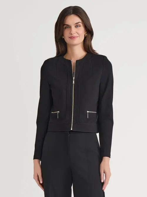 Misook Heritage Luxestretch Ponte Sport Jacket - Black