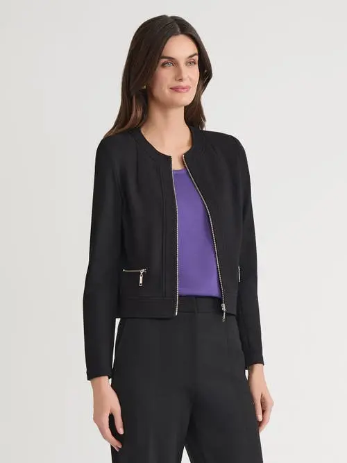Misook Heritage Luxestretch Ponte Sport Jacket - Black