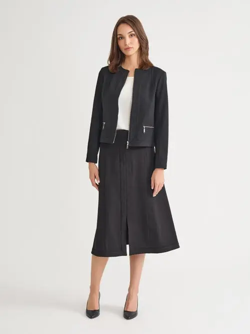 Misook Heritage Luxestretch Ponte Sport Jacket - Black