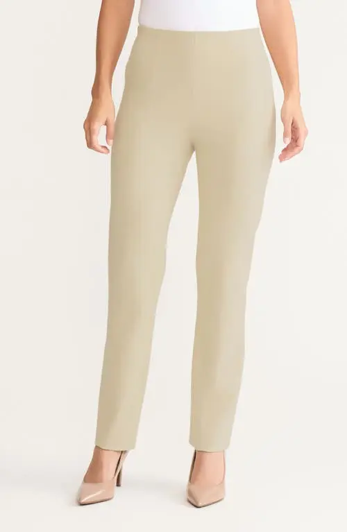 Misook Nia Slim Leg Luxestretch Ponte Pant - Biscotti