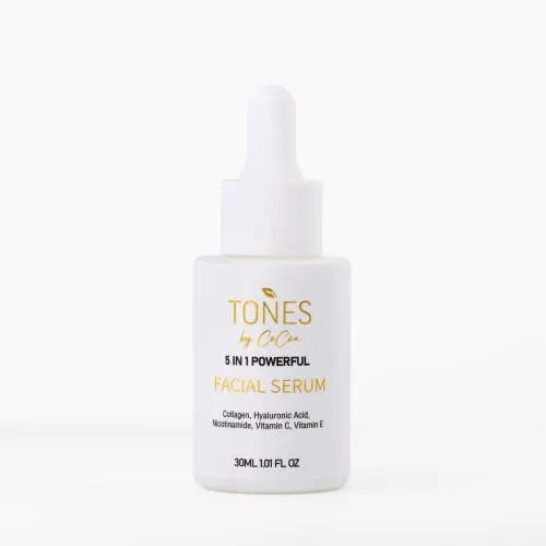 TONES BY COCOA 5 In 1 Powerful Collagen Facial Serumhydrating - With Golden And Black Words