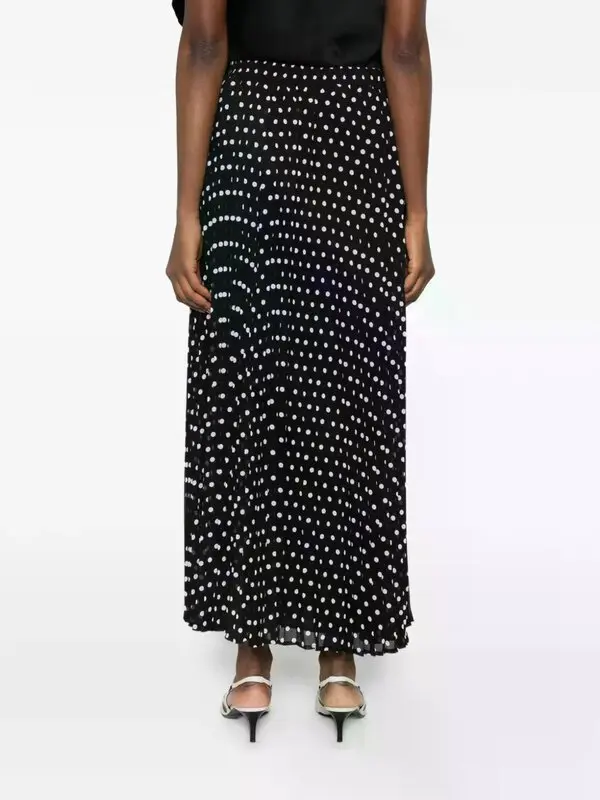 Michael Kors Pleated Polka-dot Maxi Skirt