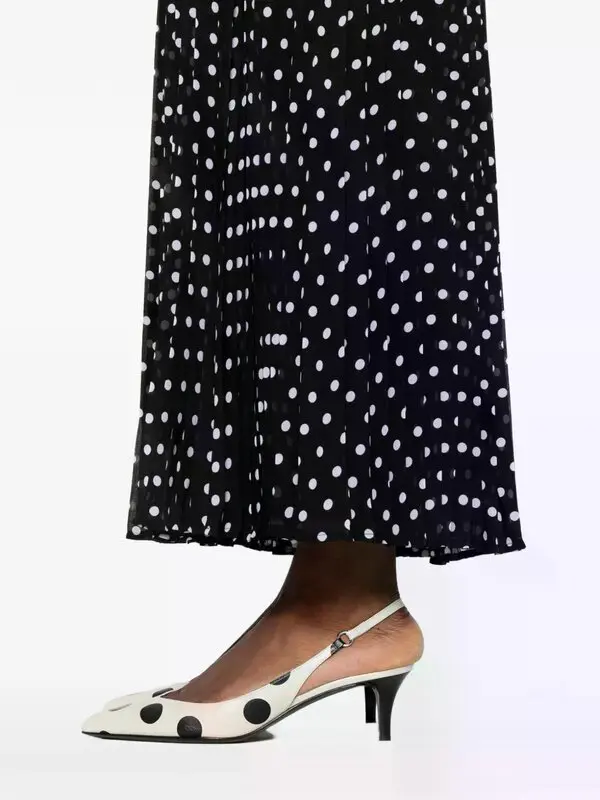 Michael Kors Pleated Polka-dot Maxi Skirt