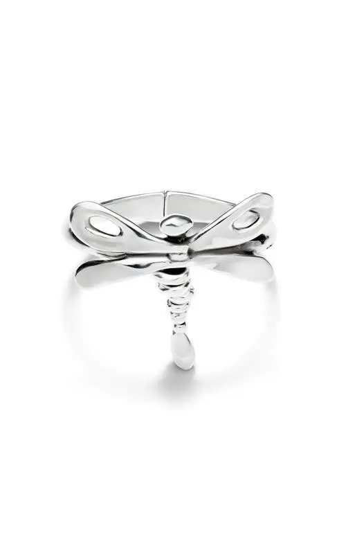 UNODE50 Dragonfly Sterling -plated Bangle Bracelet