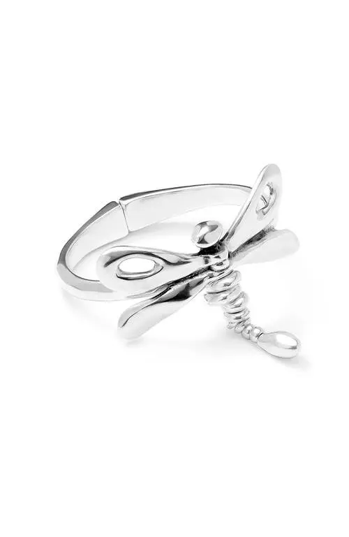 UNODE50 Dragonfly Sterling -plated Bangle Bracelet