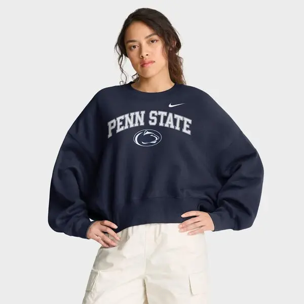 Nike Penn State Nittany Lions Oversized Phoenix Arch Pullover Sweatshirt - Navy