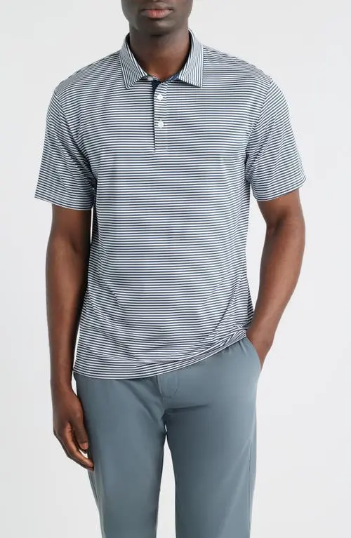 SWANNIES Smith Stripe Performance Golf Polo - Navy-white