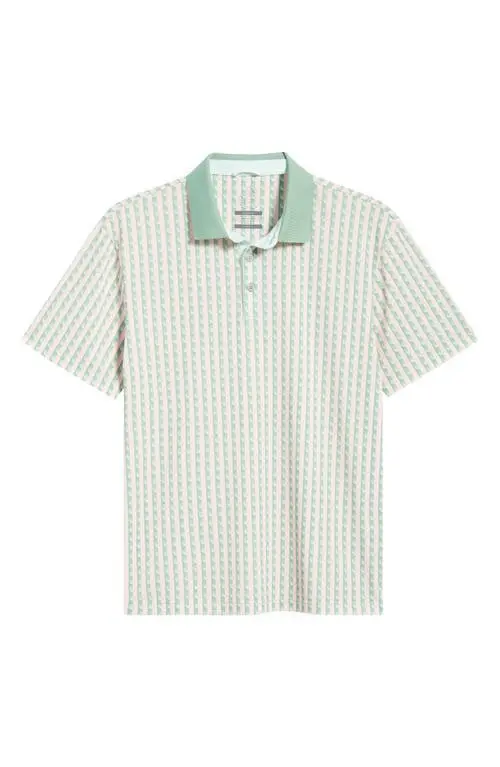 SWANNIES Greens Stripe & Golf Ball Print Piqué Performance Golf Polo