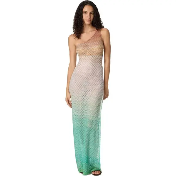 Missoni Lamé Viscose One-shoulder Dress - Green
