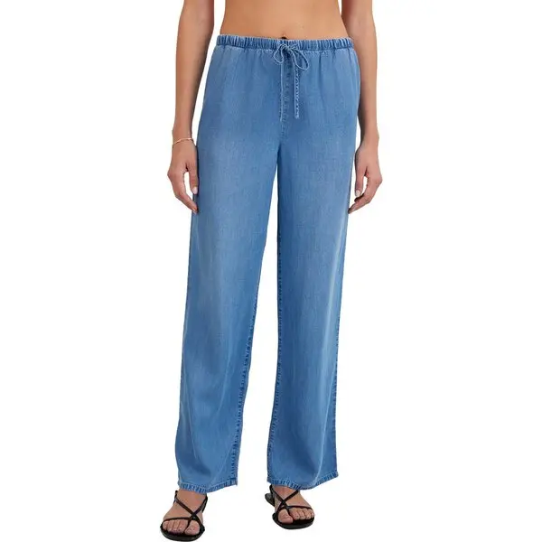 Bella Dahl Pull-on Wide Leg Chambray Pants
