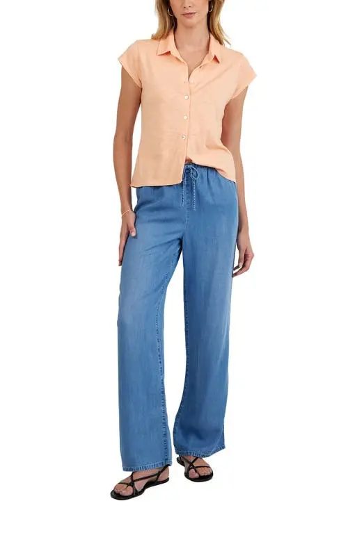 Bella Dahl Pull-on Wide Leg Chambray Pants