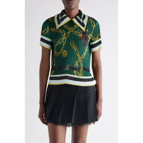 Acne Studios Chain Print Pleated Top