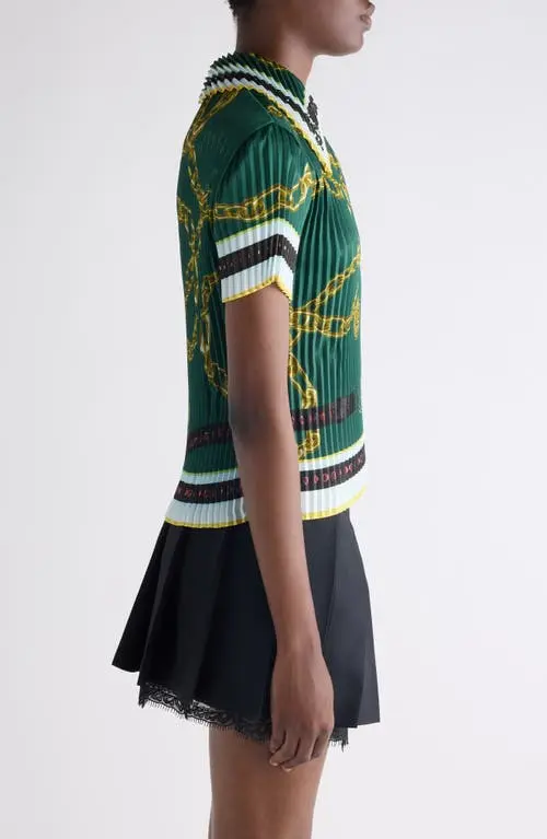 Acne Studios Chain Print Pleated Top