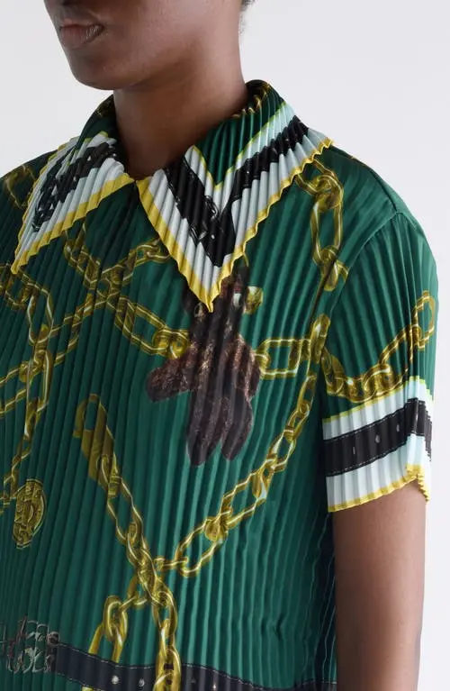 Acne Studios Chain Print Pleated Top