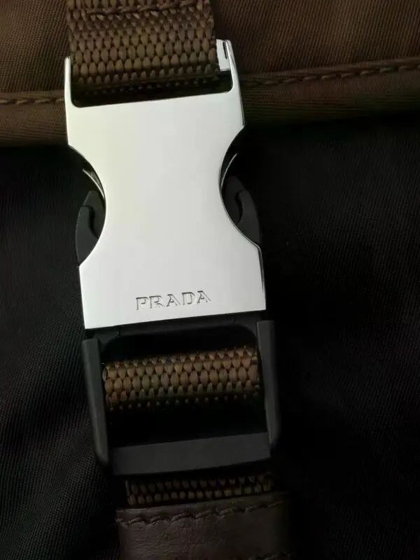 Prada Padded Buckled Shoulder Bag - Black