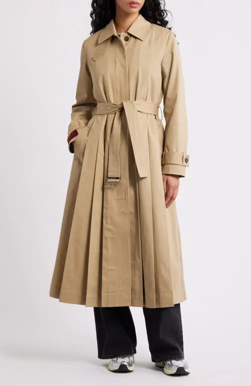 DAMSON MADDER Sofia Pleated Belted Trench Coat