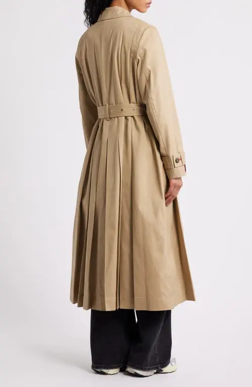 DAMSON MADDER Sofia Pleated Belted Trench Coat
