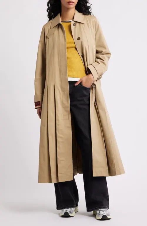 DAMSON MADDER Sofia Pleated Belted Trench Coat