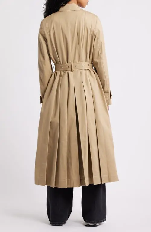 DAMSON MADDER Sofia Pleated Belted Trench Coat