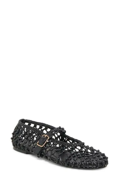 Dolce Vita Clair Woven Mary Jane Flat - Black Woven Leather