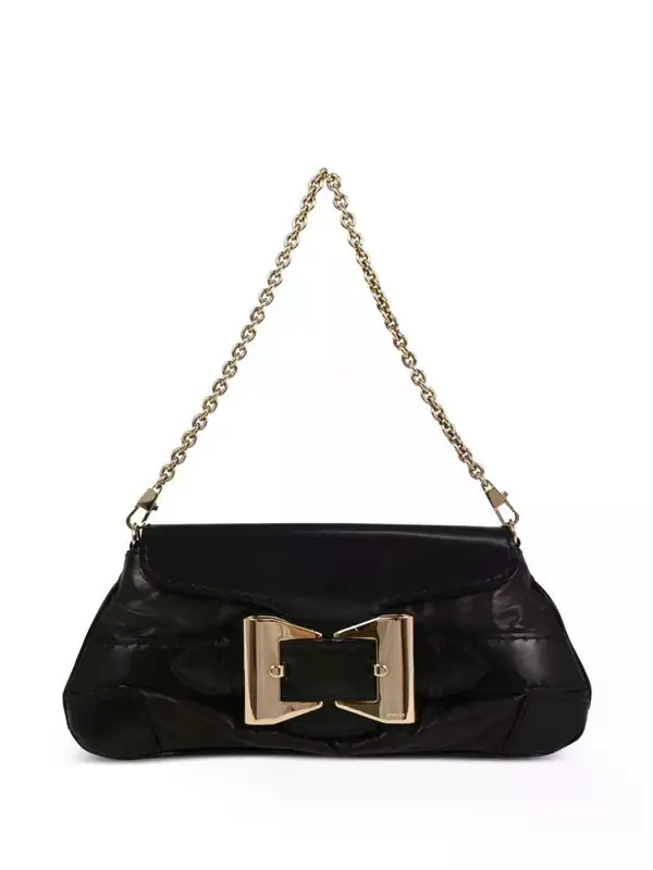 Gucci 1990s-2000s Queen Chain Leather Shoulder Bag