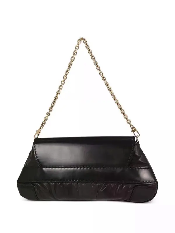 Gucci 1990s-2000s Queen Chain Leather Shoulder Bag