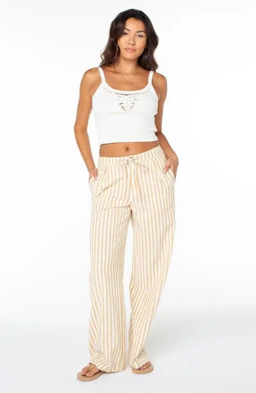 Roxy Pleated Stripe Cotton Pants