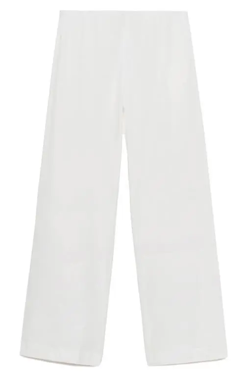 Mango Fluid Stretch Cotton Pajama Pants - White