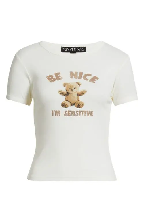 VINYL ICONS Be Nice Bear Graphic Baby Tee