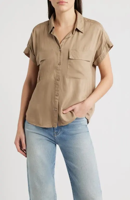 BEACHLUNCHLOUNGE Kia Short Sleeve Button-up Shirt - Dijon