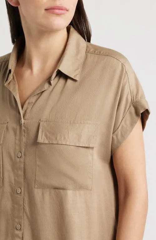 BEACHLUNCHLOUNGE Kia Short Sleeve Button-up Shirt - Dijon